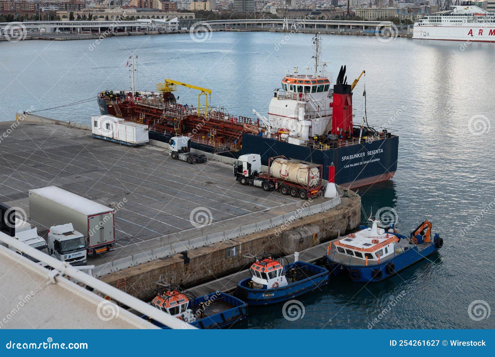 Cargo Ship at the Dock of the Port Editorial Photography - Image of ...