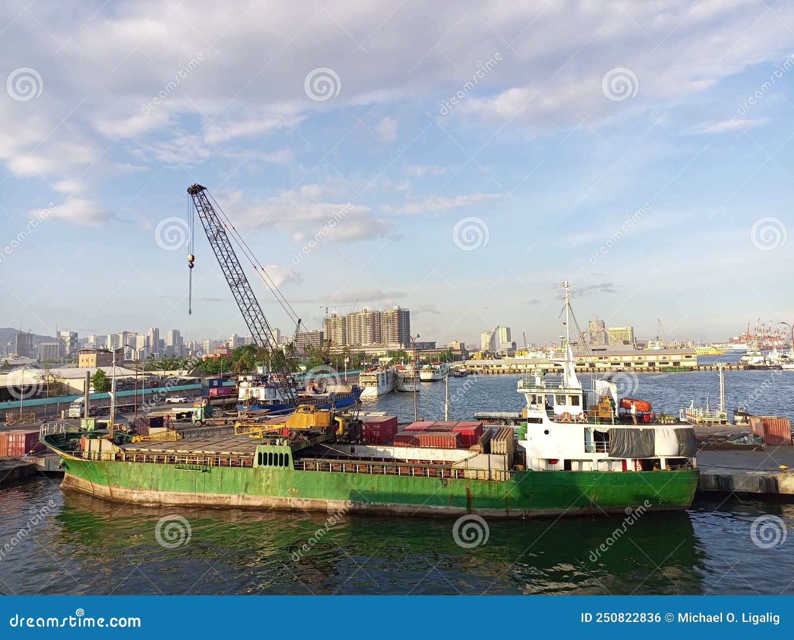 Cargo Ship Docked in Cebu Port, Philippines Stock Photo - Image of ...