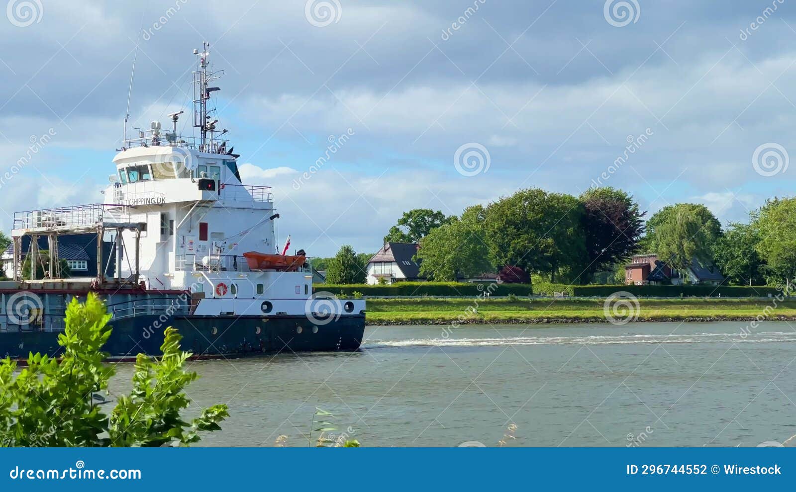 Cargo Ship Driving on the Water Stock Footage - Video of water, trees ...
