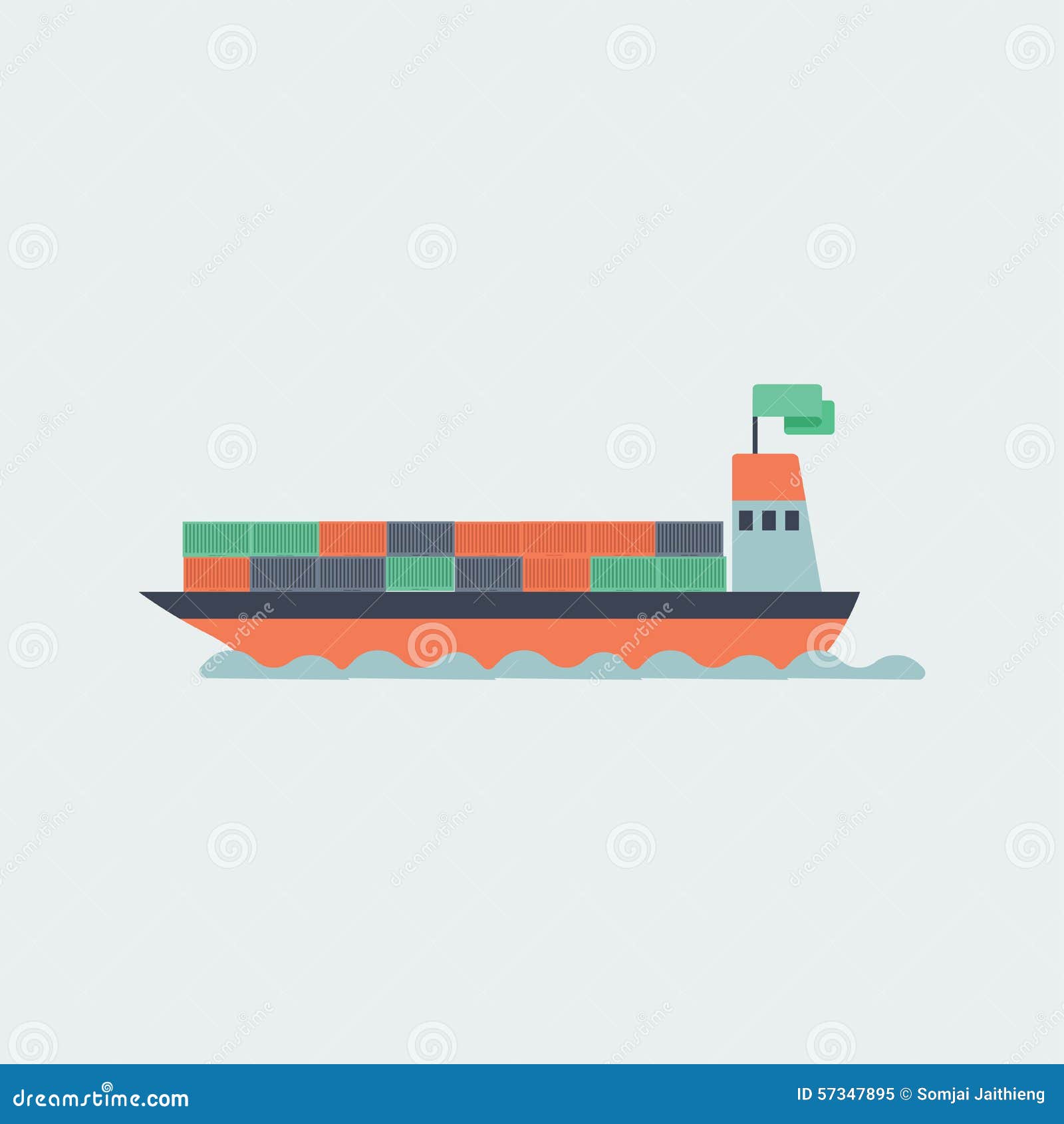 Sea Ship, Flat Marine Transport, Vessel, Sailboats Vector Illustration ...