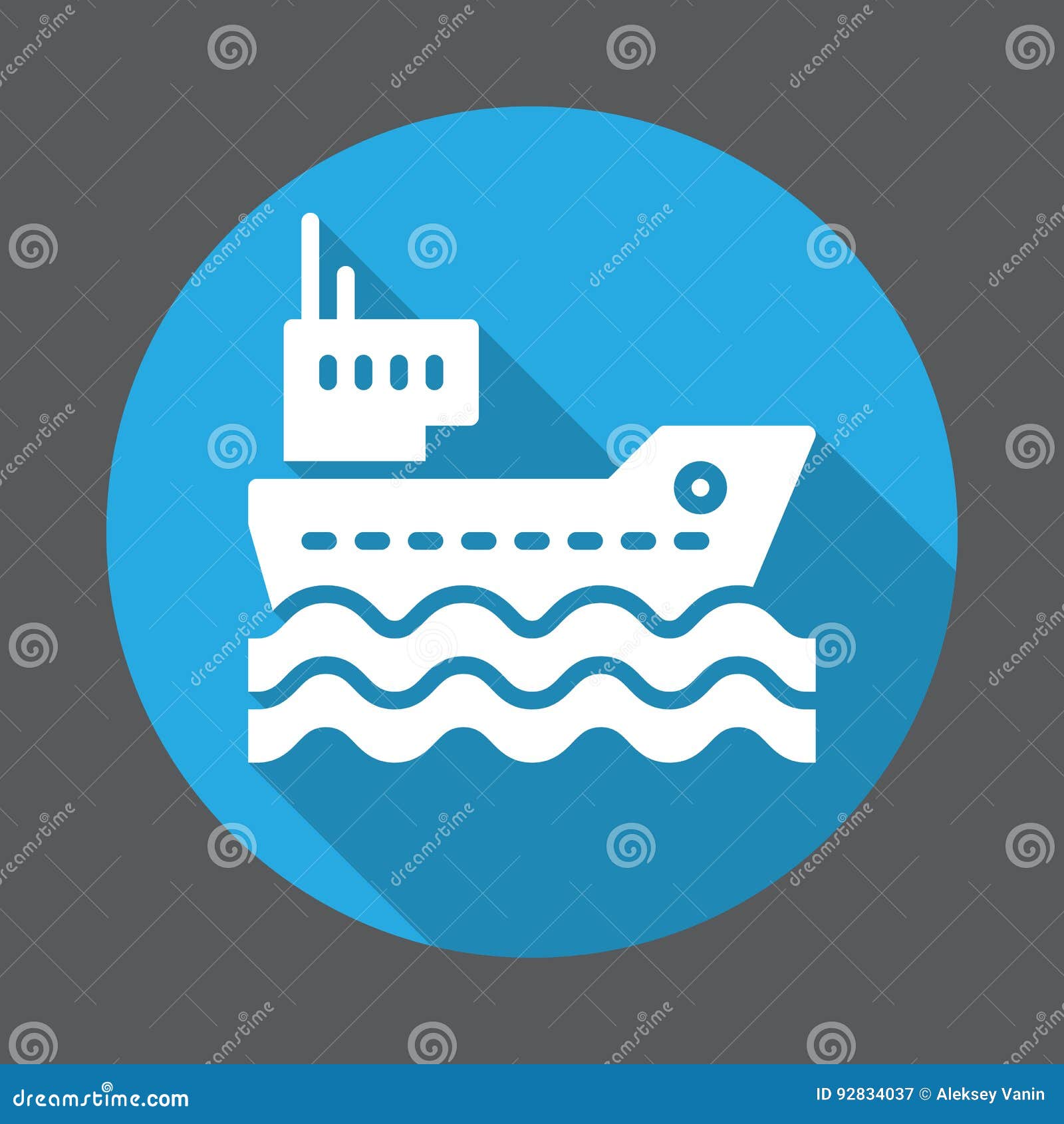 Cargo Ship Flat Icon. Round Colorful Button, Circular Vector Sign with ...