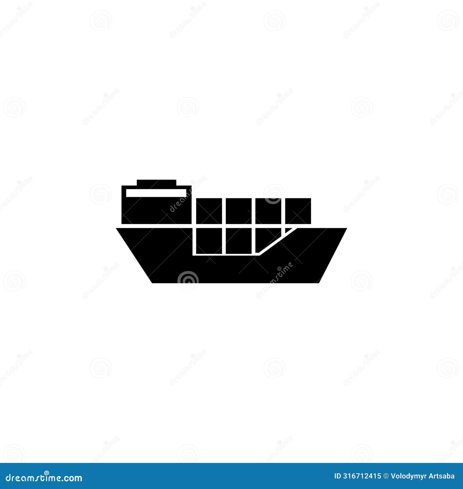 Cargo Ship Flat Vector Icon Stock Vector - Illustration of icon ...