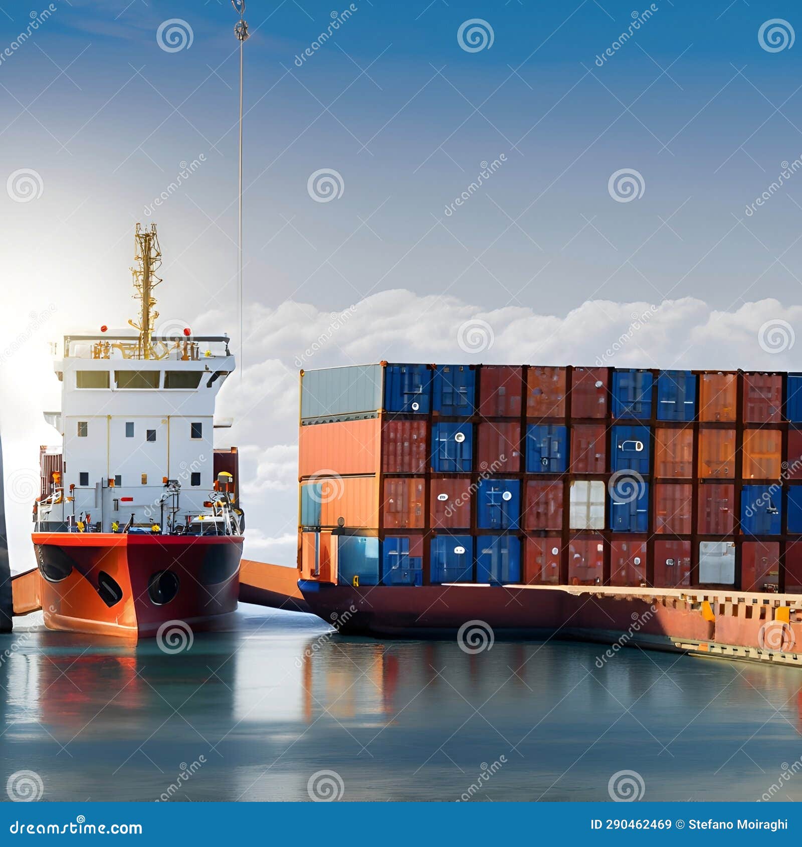 Cargo Ship Freight Container Ready To Load Stock Illustration ...