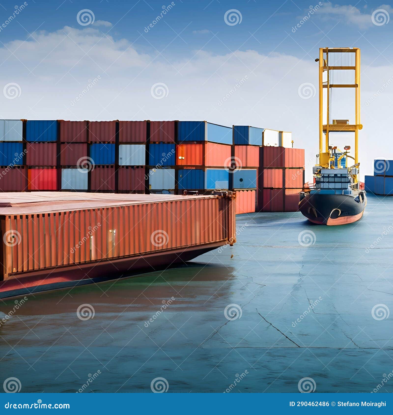 Cargo Ship Freight Container Ready To Load Stock Illustration ...