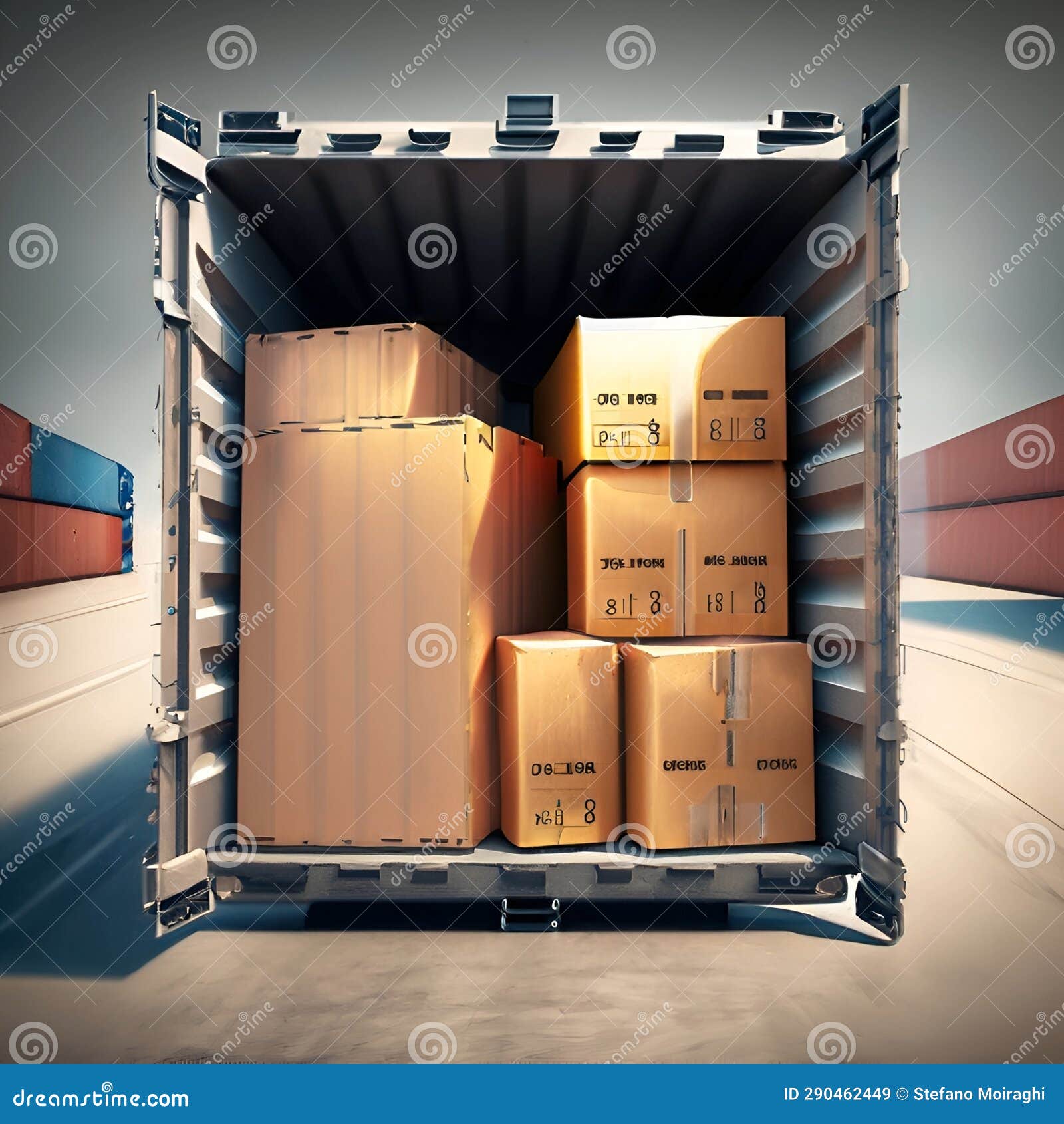 Cargo Ship Freight Container Ready To Load Stock Illustration ...