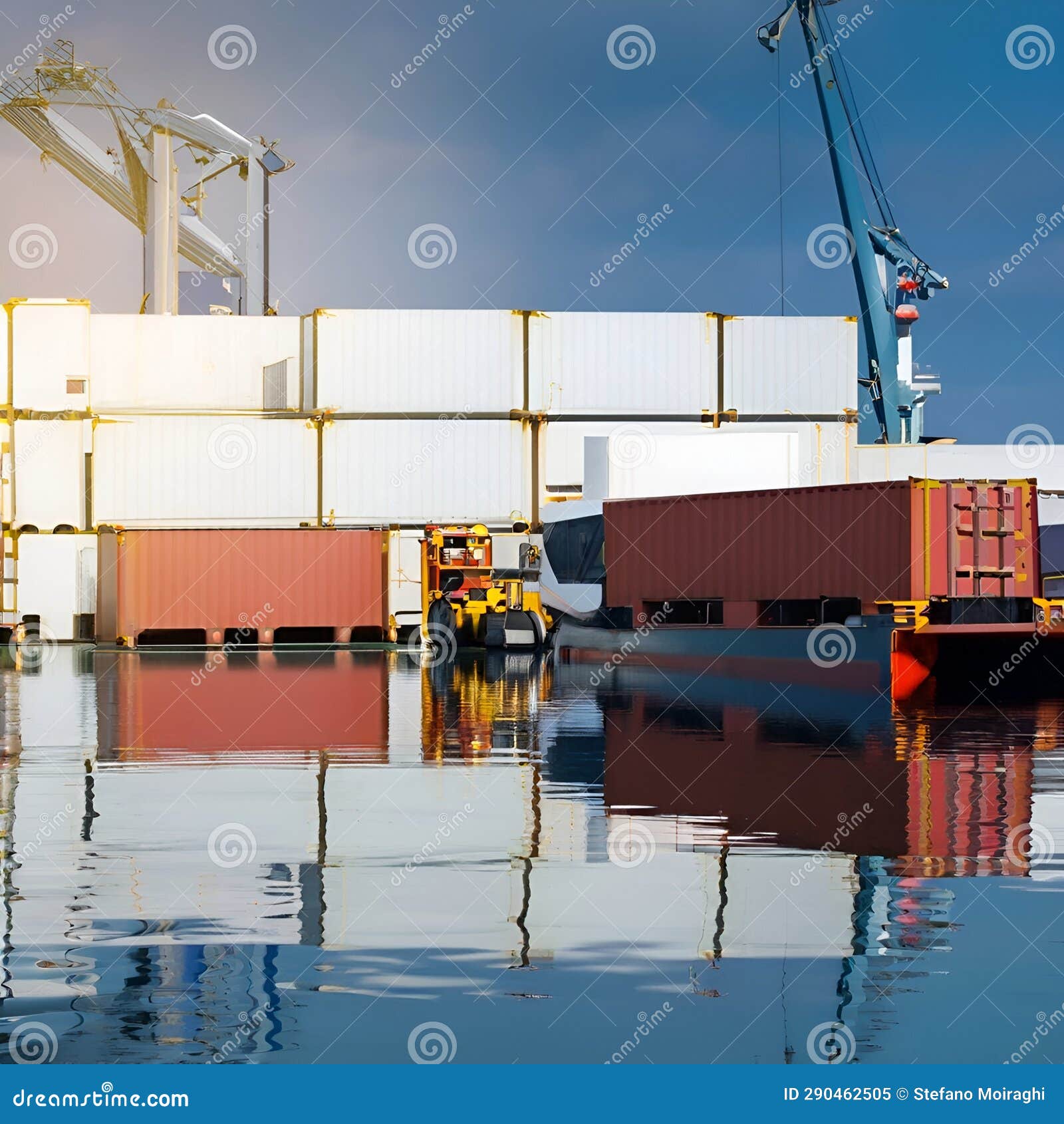 Cargo Ship Freight Container Ready To Load Stock Illustration ...