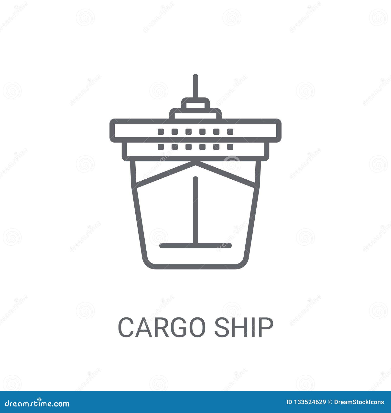 Cargo Ship Front View Icon. Trendy Cargo Ship Front View Logo Co Stock ...