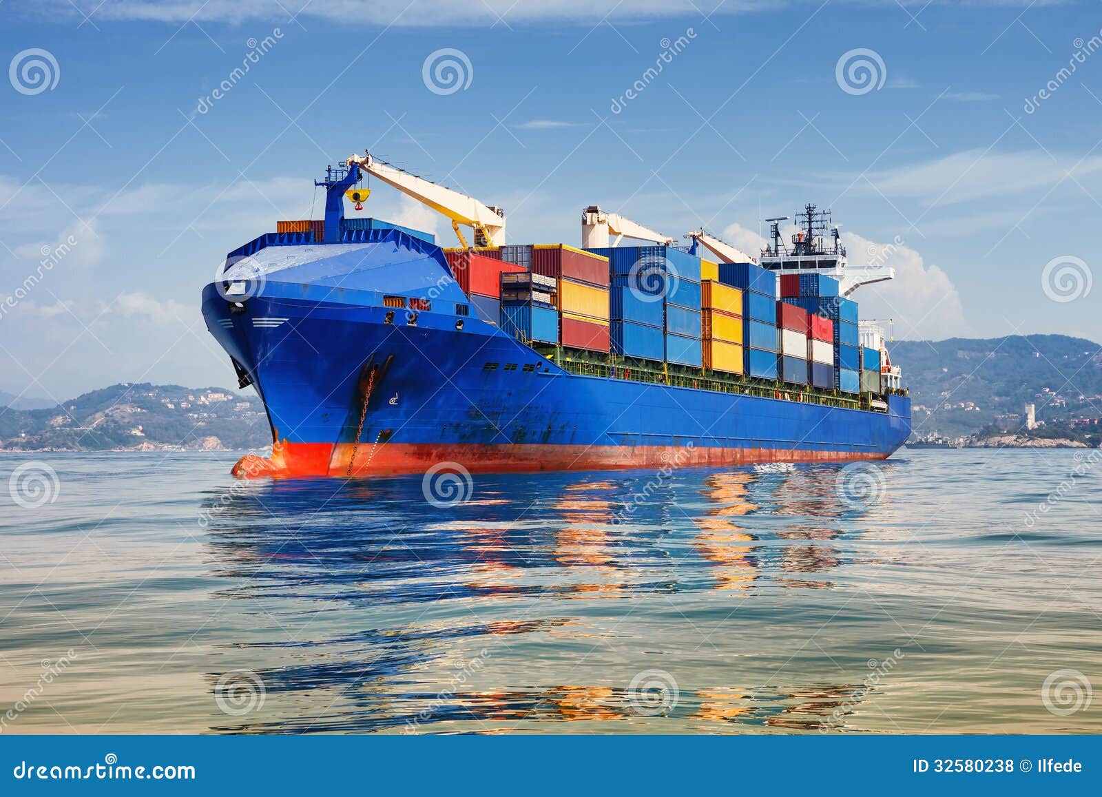 Cargo Ship Full of Containers Stock Photo - Image of business, export ...