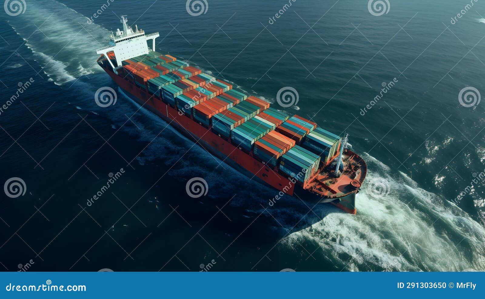 Cargo Ship Full of Containers in the Sea Stock Illustration ...