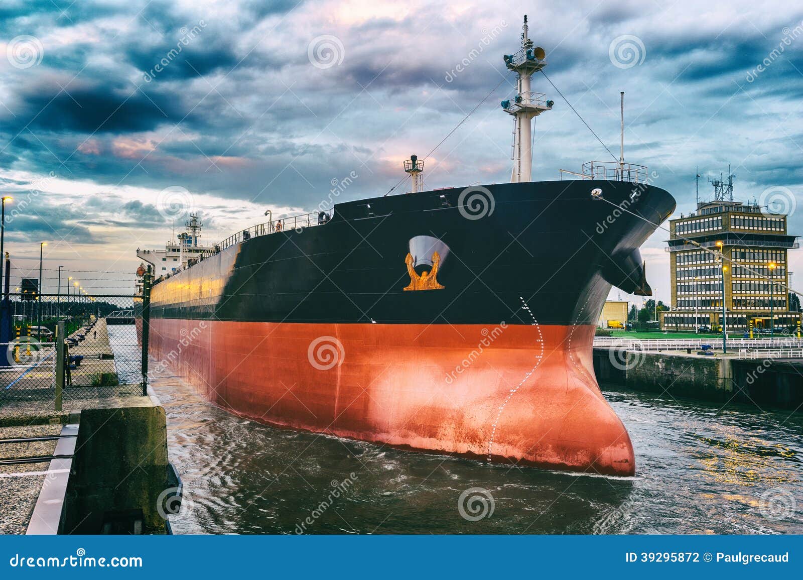 Cargo ship in harbor stock photo. Image of industry, harbor - 39295872