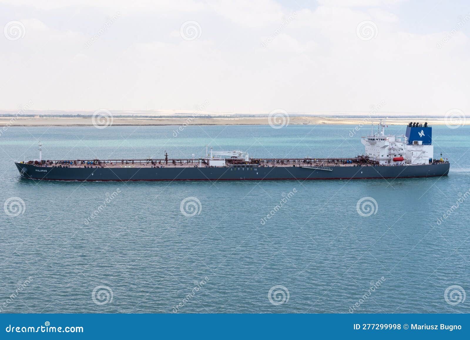 Cargo Ship on Her Way through the Suez Canal. Editorial Stock Photo ...