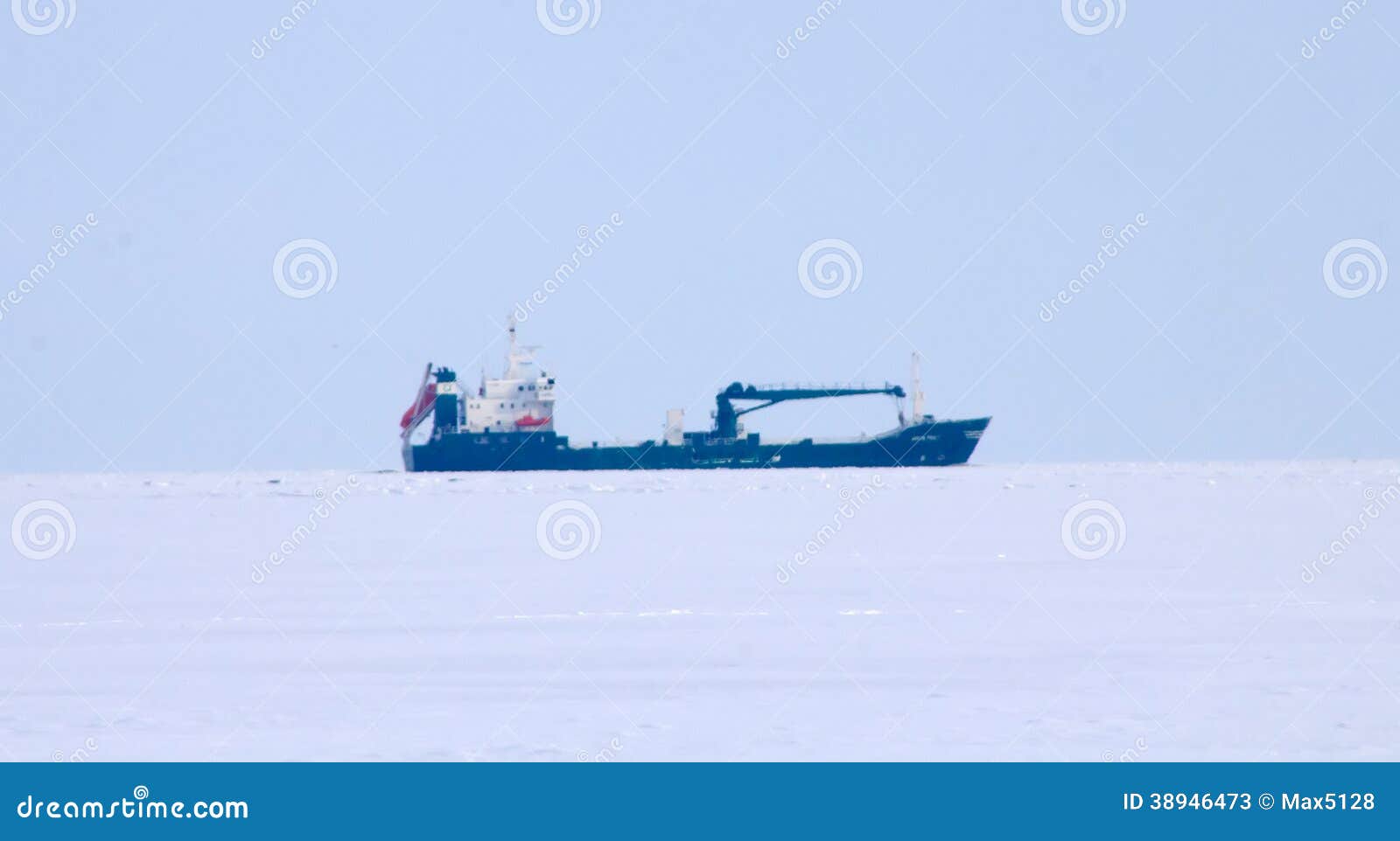 Cargo ship in ice stock image. Image of bulk, delivering - 38946473