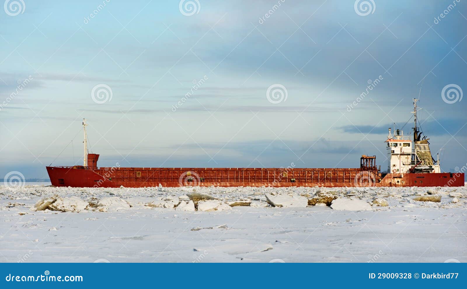 Cargo ship on the ice sea stock photo. Image of commercial - 29009328