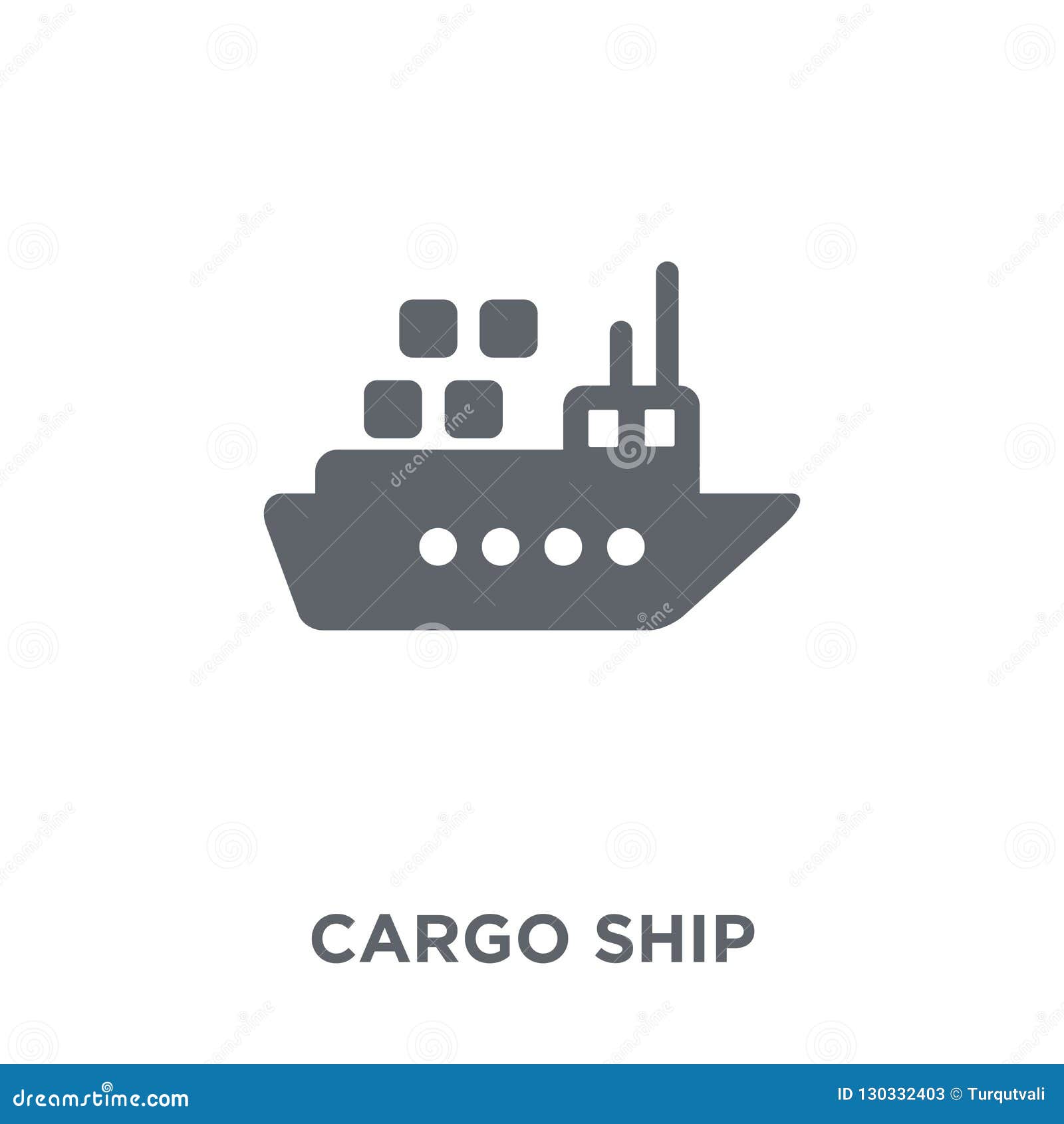 Cargo Ship Icon from Collection. Stock Vector - Illustration of stroke ...