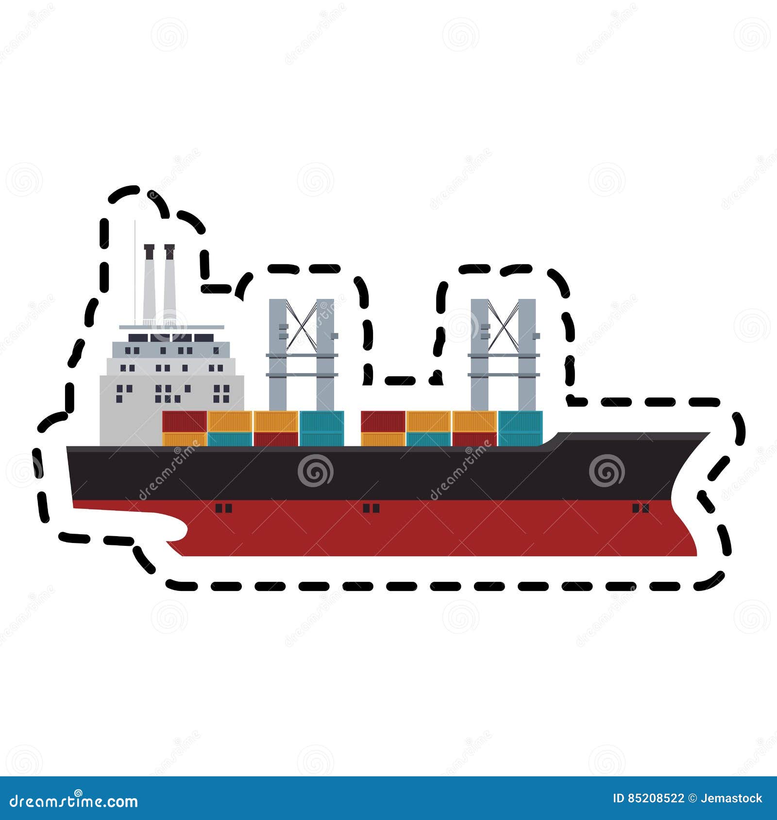 Cargo ship icon stock vector. Illustration of motor, moving - 85208522