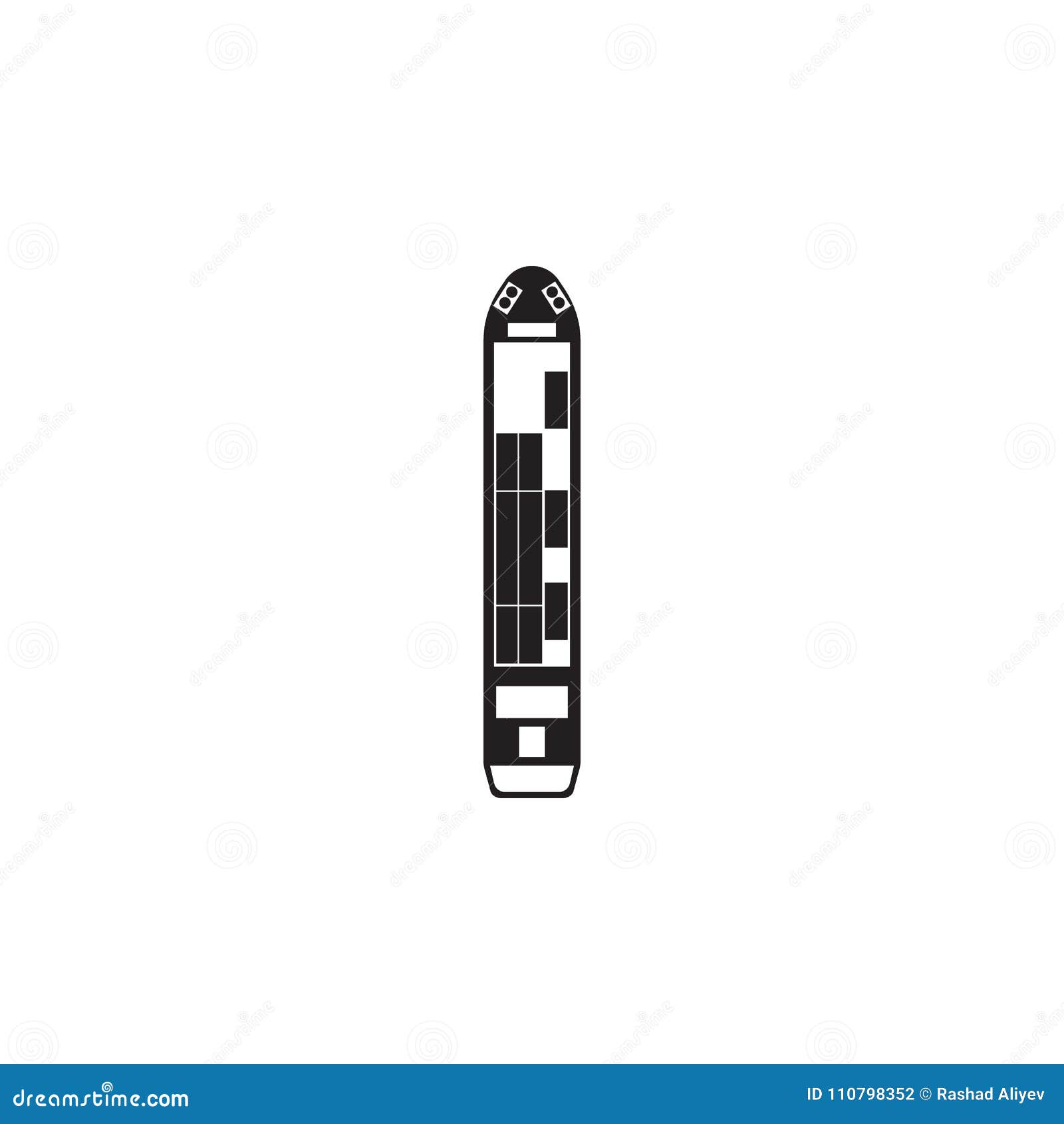 Cargo Ship Icon. Element of Transport View from Above Icon Stock ...