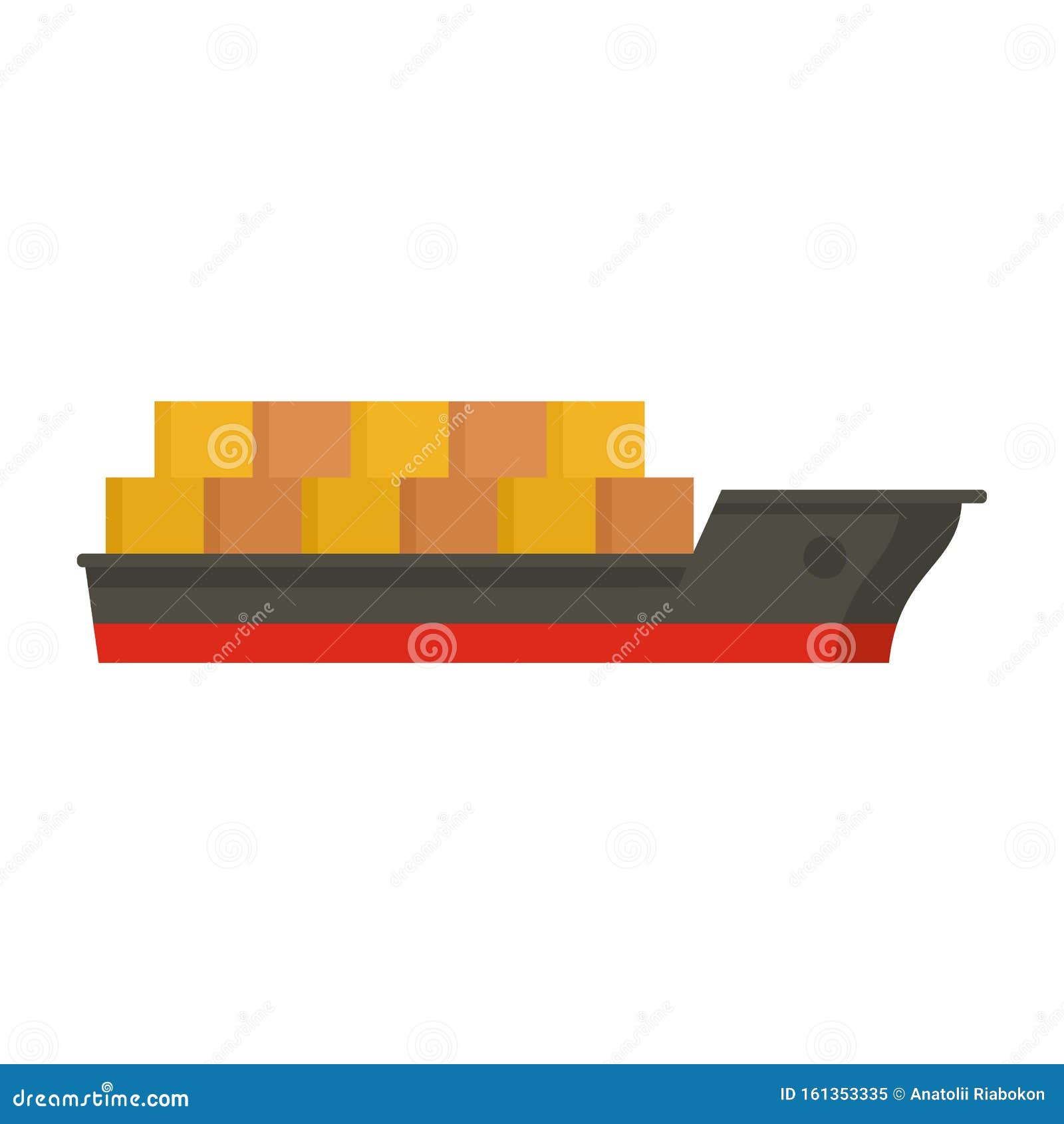 Cargo Ship Icon, Flat Style Stock Vector - Illustration of business ...