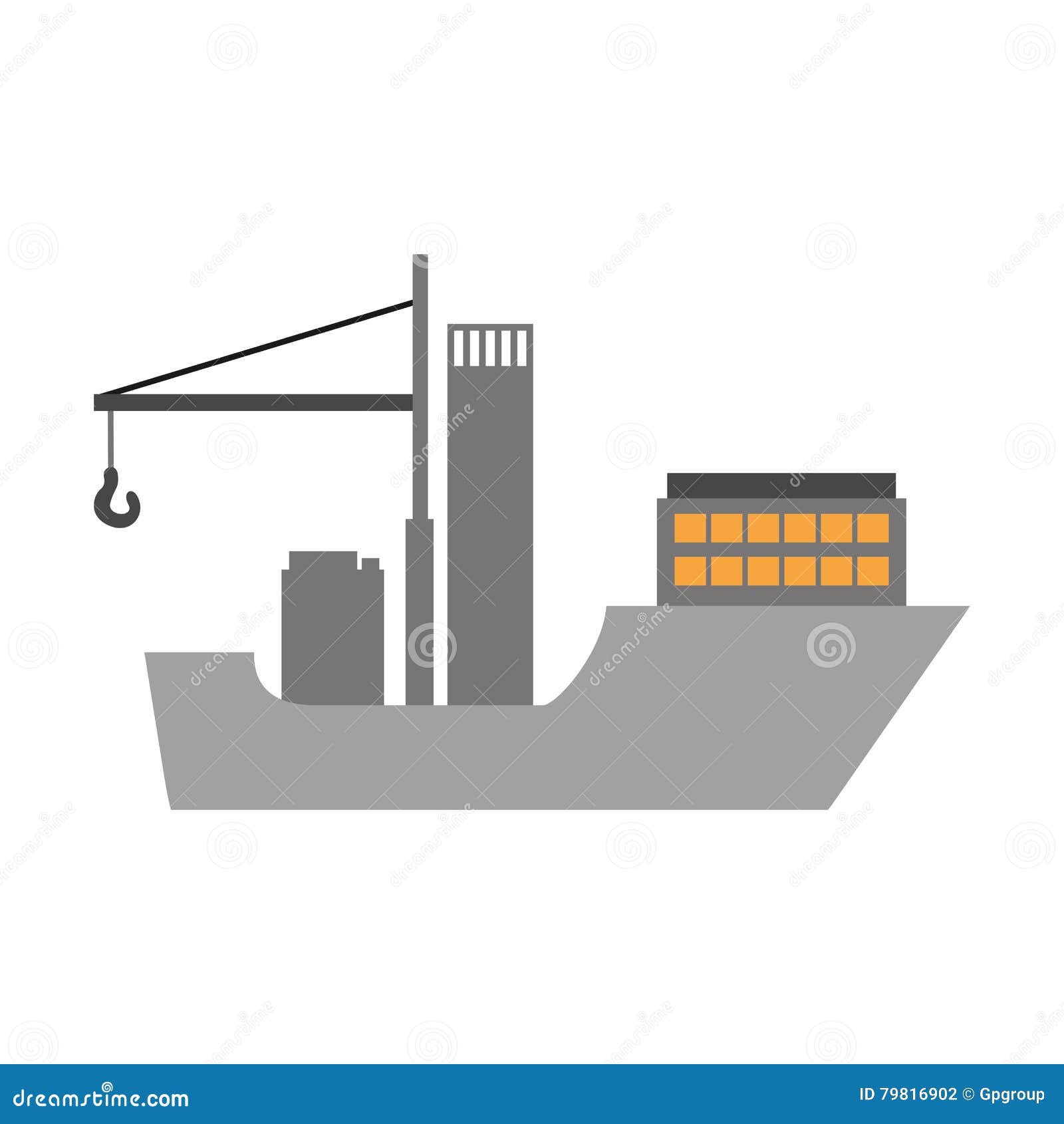 Cargo ship icon stock vector. Illustration of symbol - 79816902