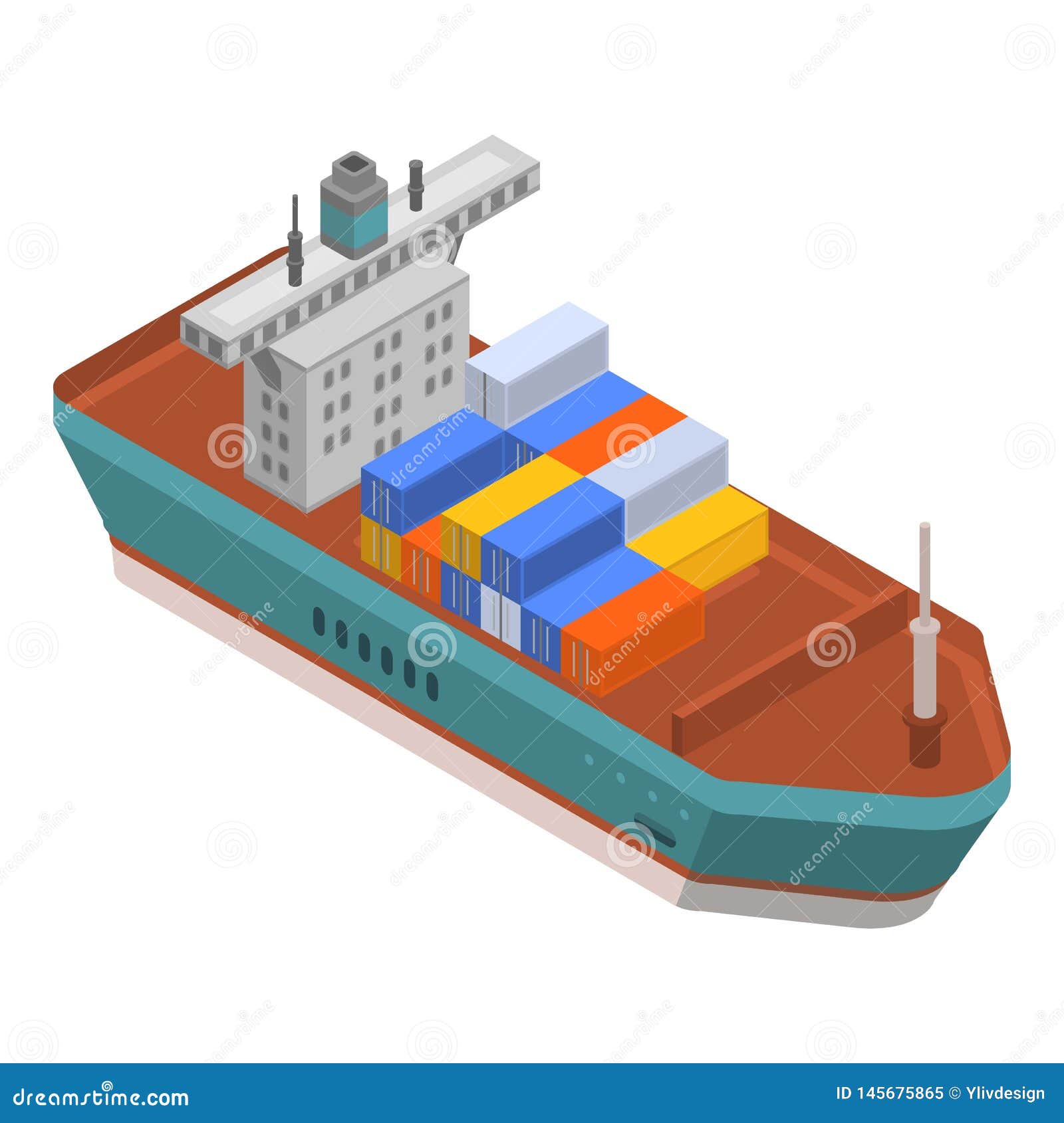 Cargo Ship Icon, Isometric Style Stock Vector - Illustration of ...