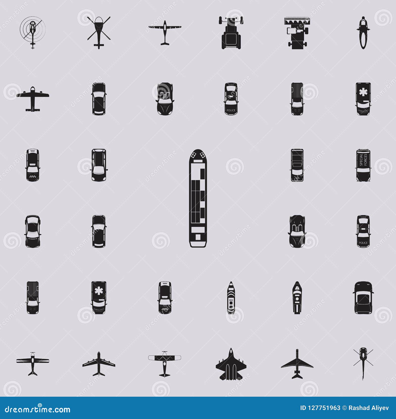 Cargo Ship Icon. Transport View from Above Icons Universal Set for Web ...