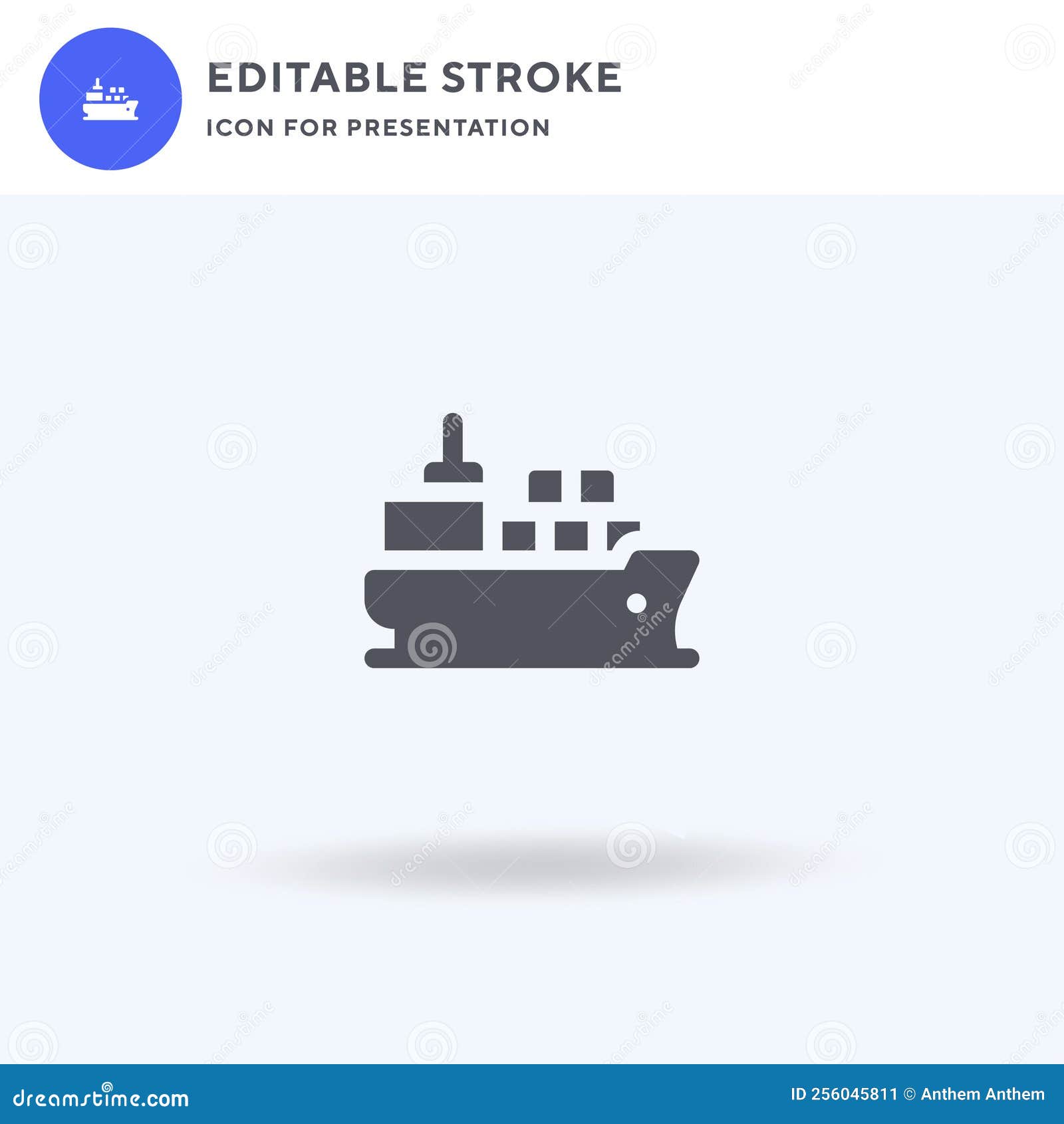 Cargo Ship Icon Vector, Filled Flat Sign, Solid Pictogram Isolated on ...