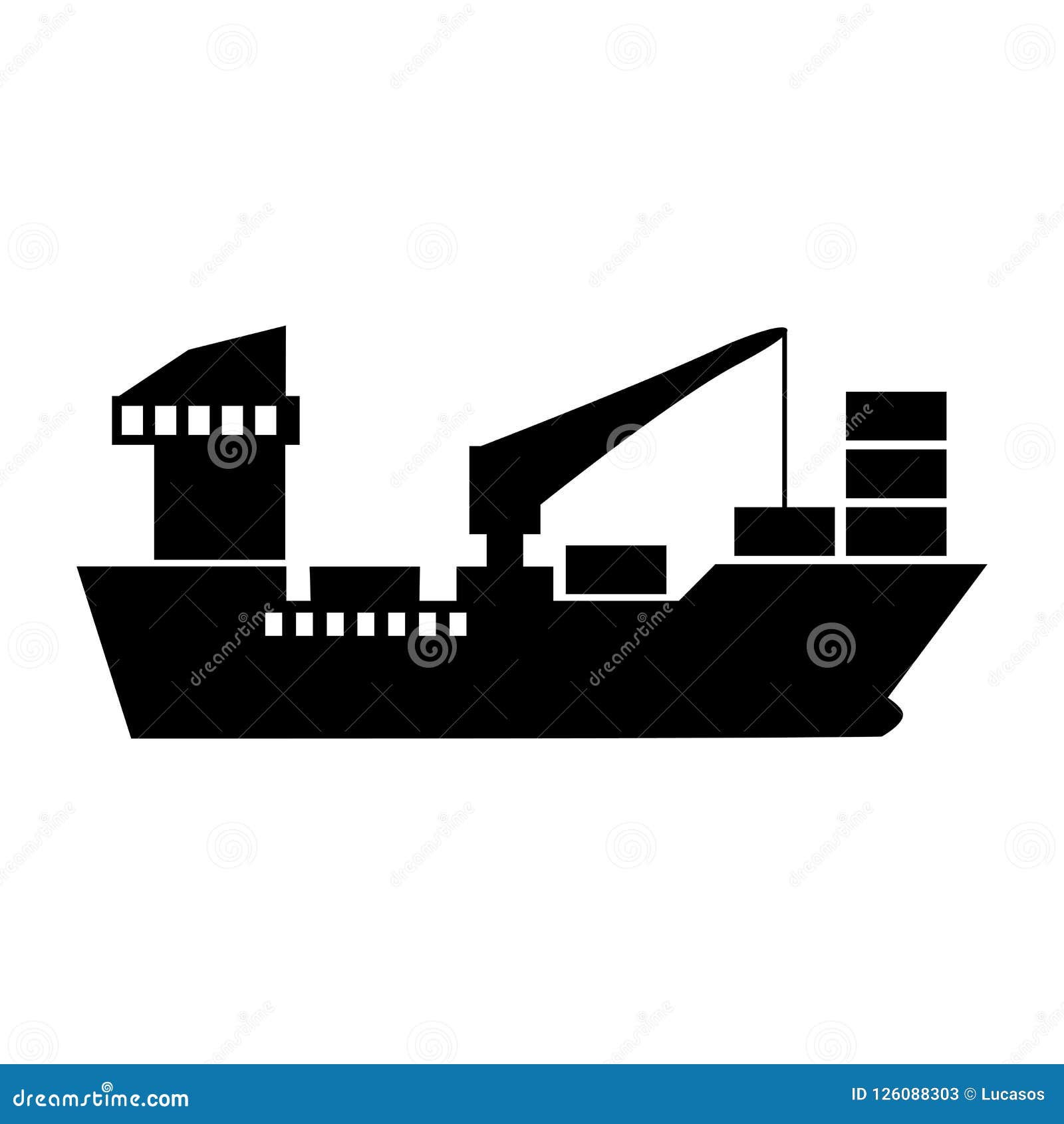 Cargo ship icon stock vector. Illustration of load, handling - 126088303