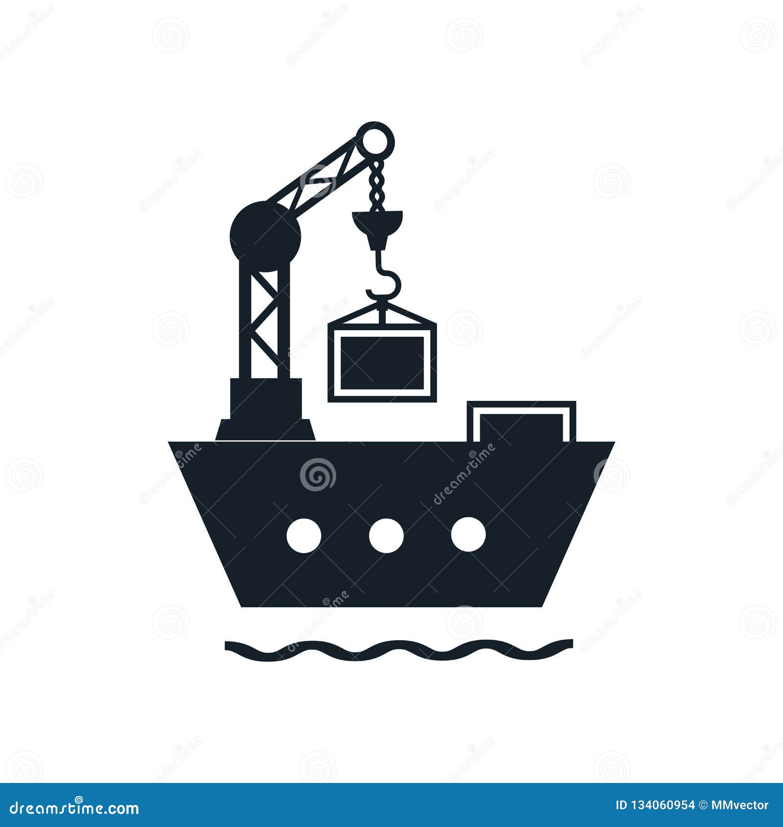 Cargo Ship Icon Vector Isolated on White Background, Cargo Ship Sign ...