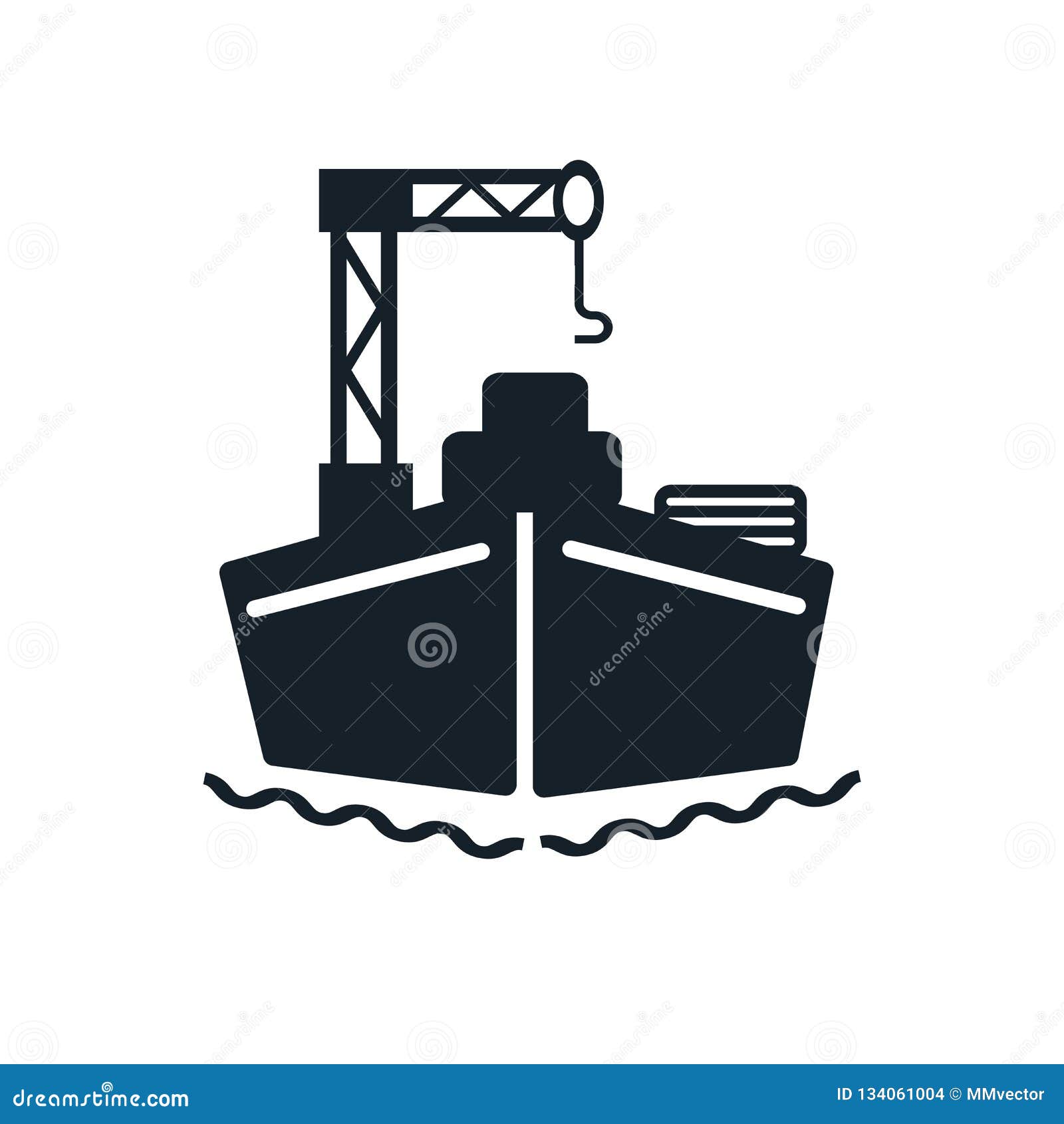 Cargo Ship Icon Vector Isolated on White Background, Cargo Ship Sign ...