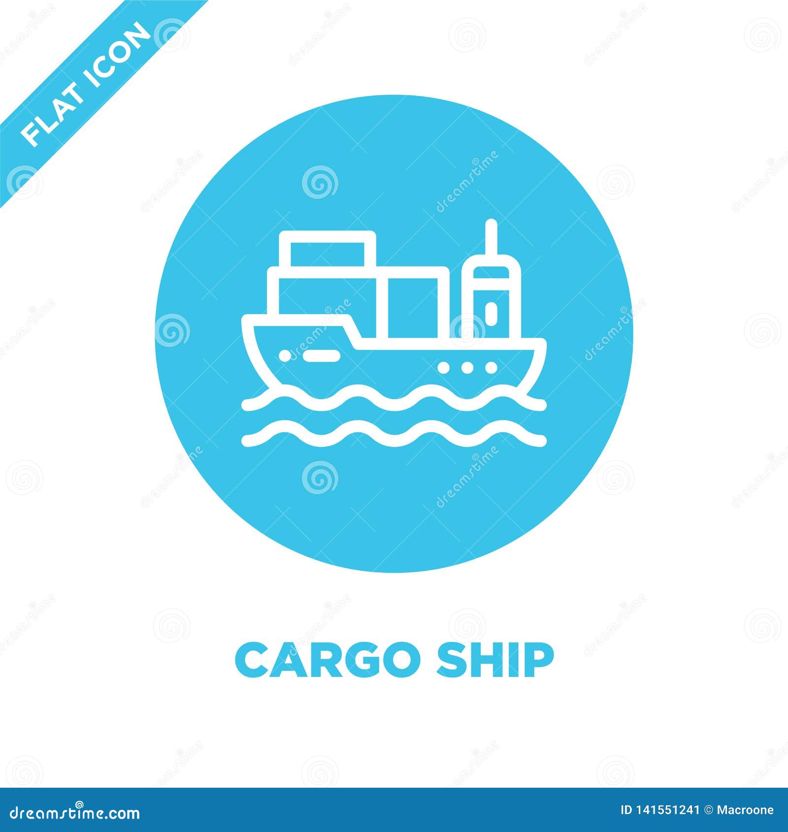 Cargo Ship Icon Vector. Thin Line Cargo Ship Outline Icon Vector ...