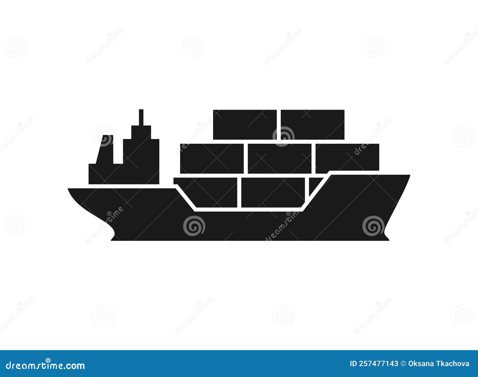 Cargo Ship Icon on a White Background Stock Vector - Illustration of ...