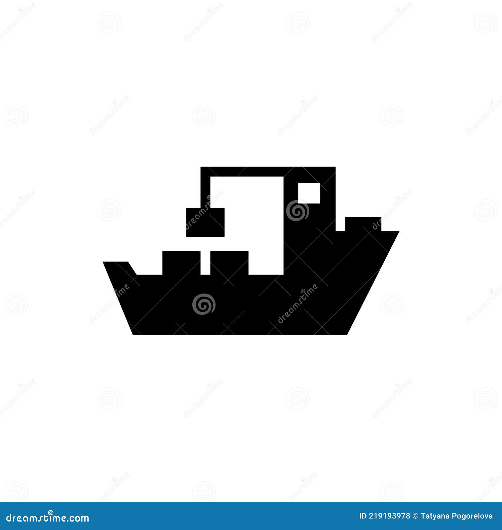 Cargo Ship Icon on a White Background. Illustration Stock Illustration ...