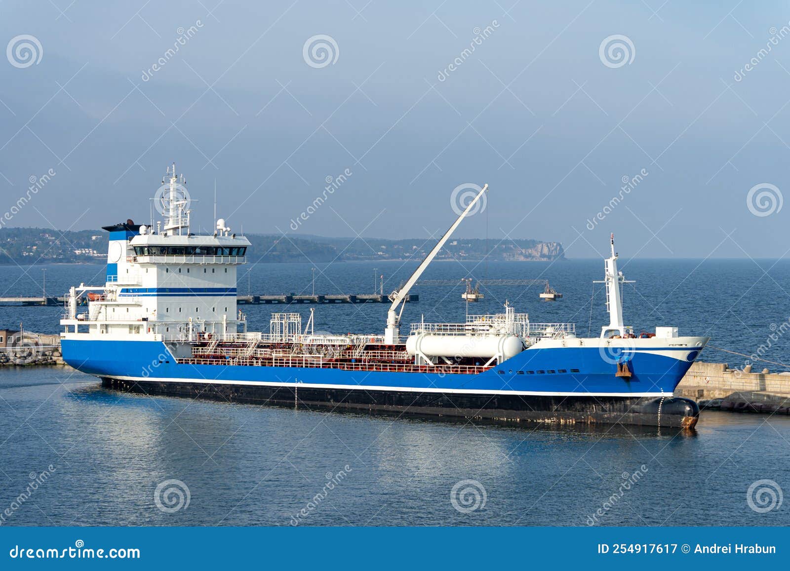 Cargo Ship at Industrial Port Empty from Containers Stock Image - Image ...