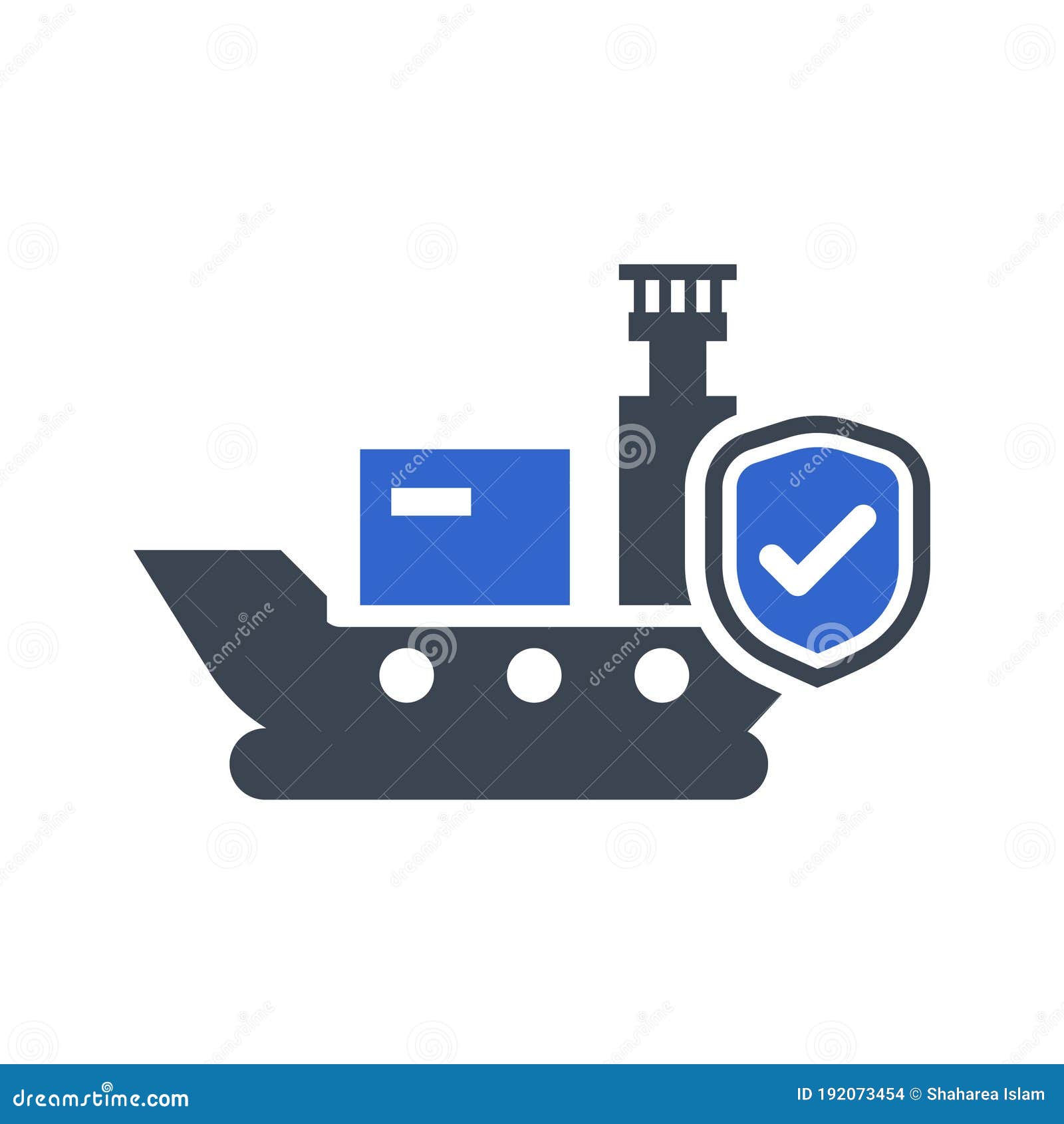 Cargo ship insurance icon stock vector. Illustration of protection ...