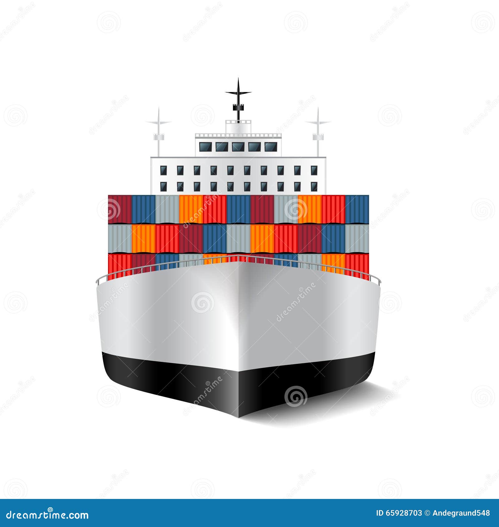 Cargo Ship Isolated on White Vector Stock Vector - Illustration of ...