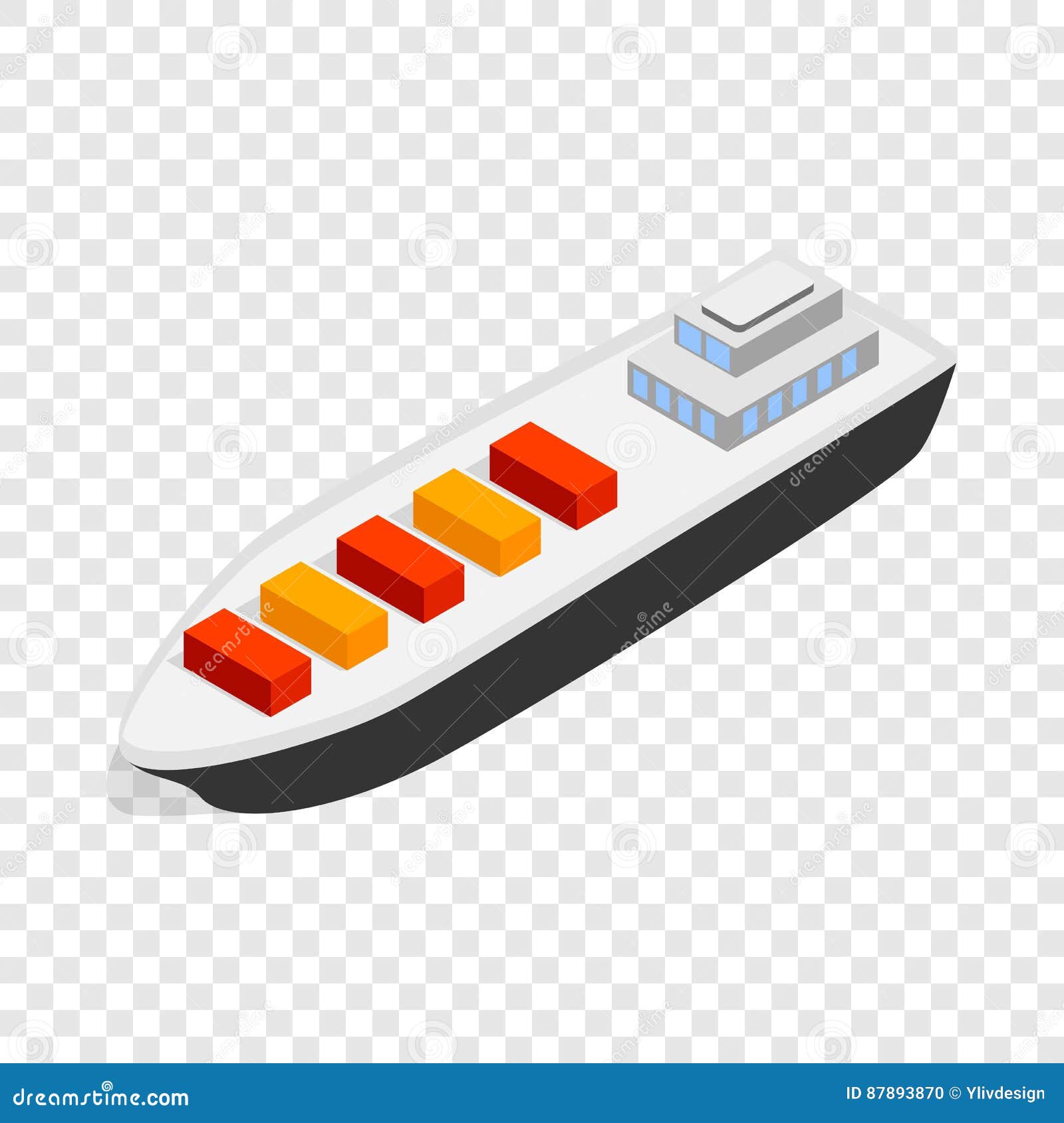 Cargo ship isometric icon stock vector. Illustration of container ...