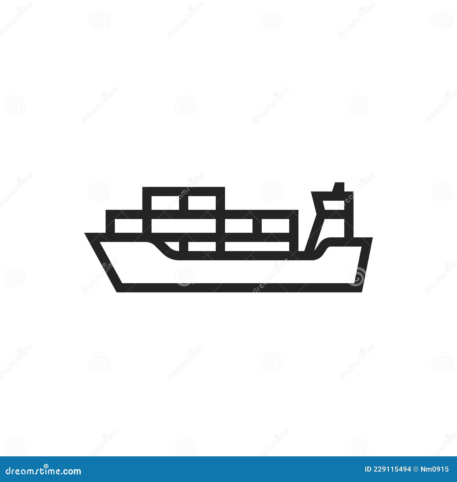 Cargo Ship Line Icon. Sea Transportation Symbol Stock Vector ...