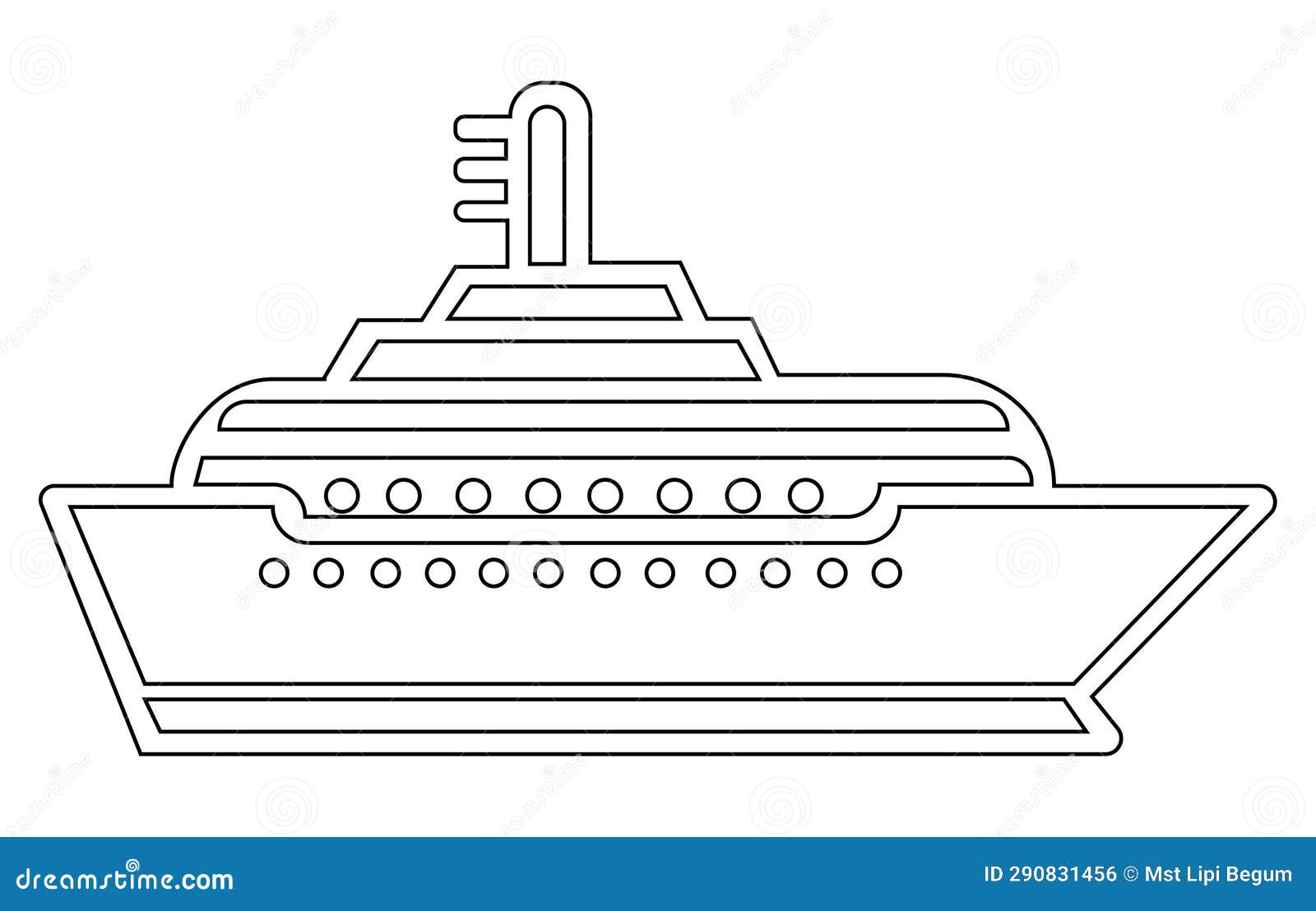 Cargo Ship Line Vector Illustration,Military Ship Outline Vector Stock ...