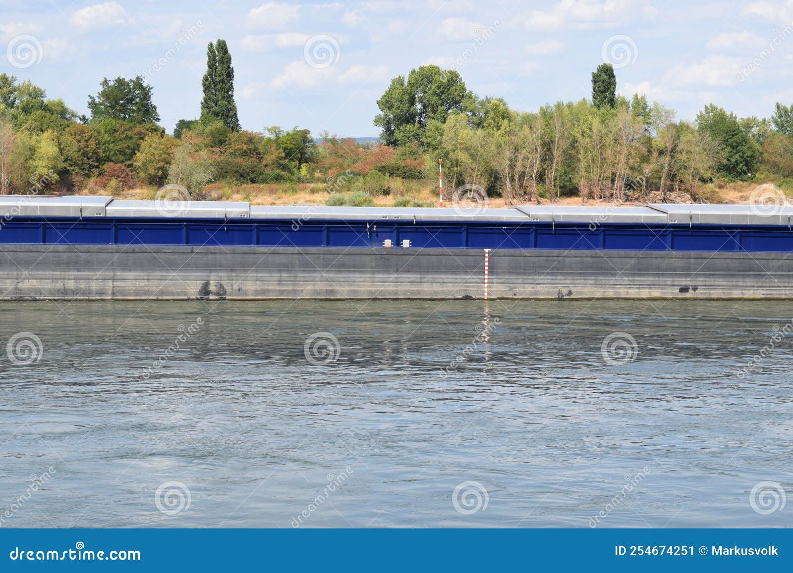 Cargo Ship with Little Load in Drought Stock Image - Image of ...