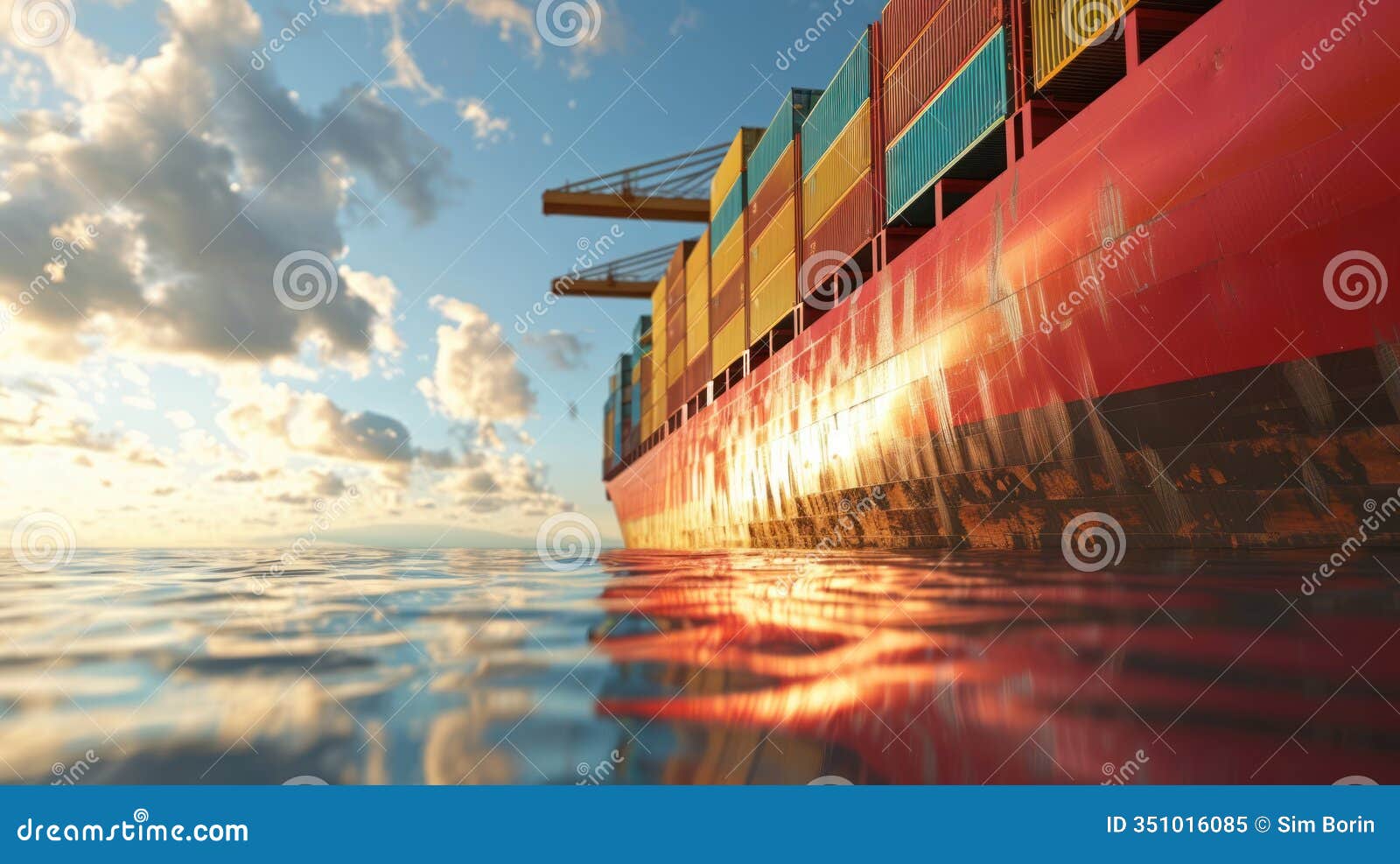 A Cargo Ship Loaded with Containers at a Port, Symbolizing Large-scale ...