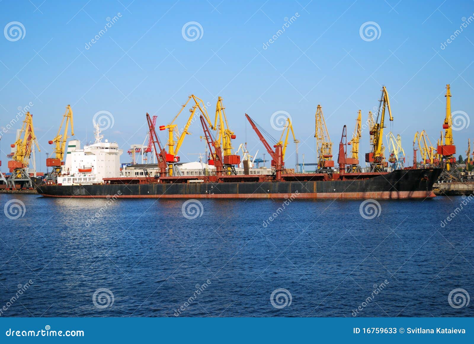 Cargo ship on loading stock image. Image of dock, embarkation - 16759633