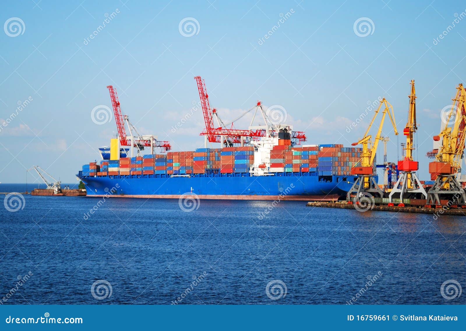 Cargo ship on loading stock image. Image of cargo, debarkment - 16759661