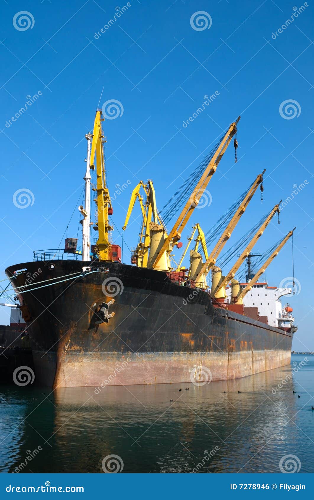 Cargo ship loading stock photo. Image of heavy, import - 7278946