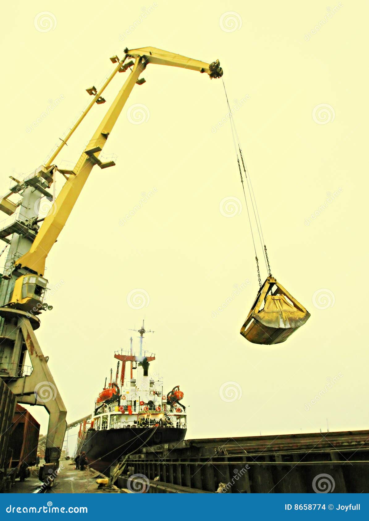 Cargo ship loading stock photo. Image of commercial, industrial - 8658774