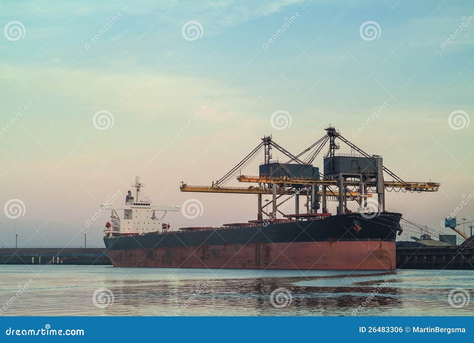 Cargo Ship Loading with Coal in the Netherlands Stock Photo - Image of ...