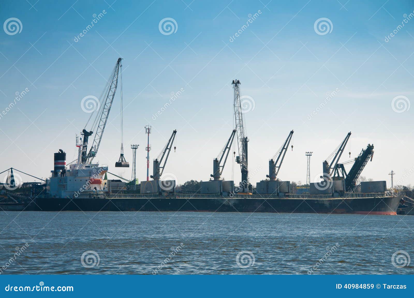 Cargo ship loading stock image. Image of cargo, export - 40984859