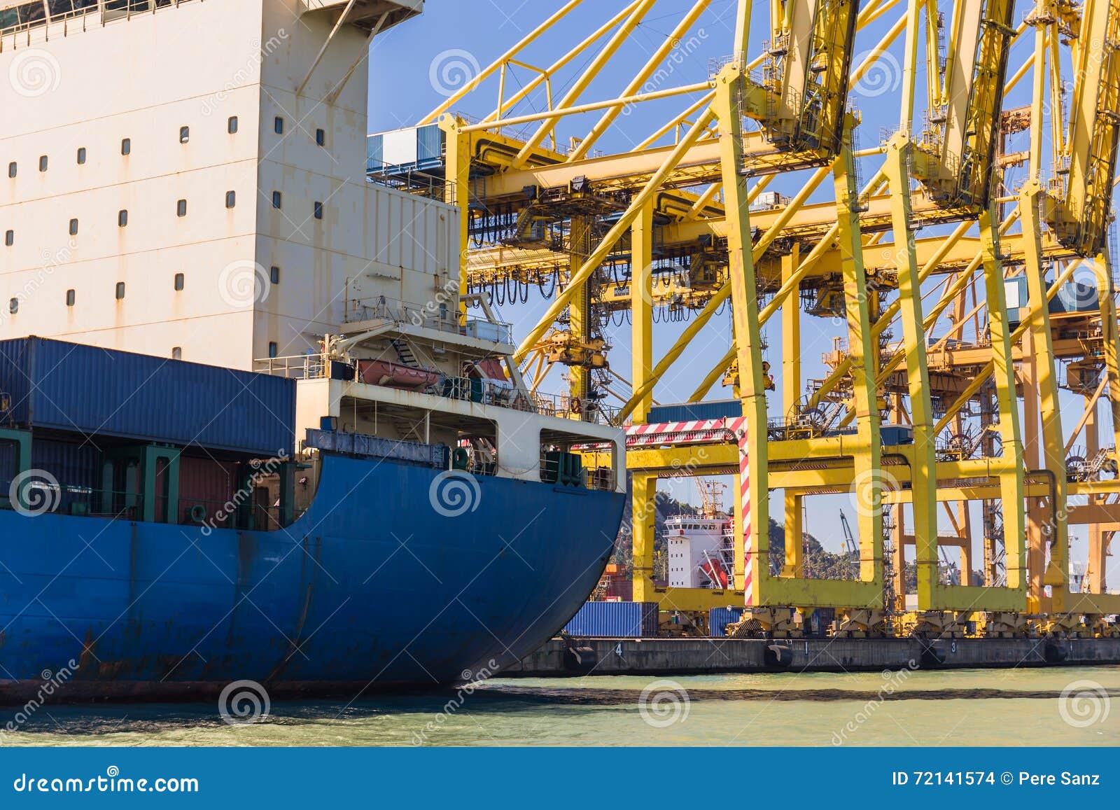 Cargo Ship Loading Containers Stock Photo - Image of dock, cargo: 72141574