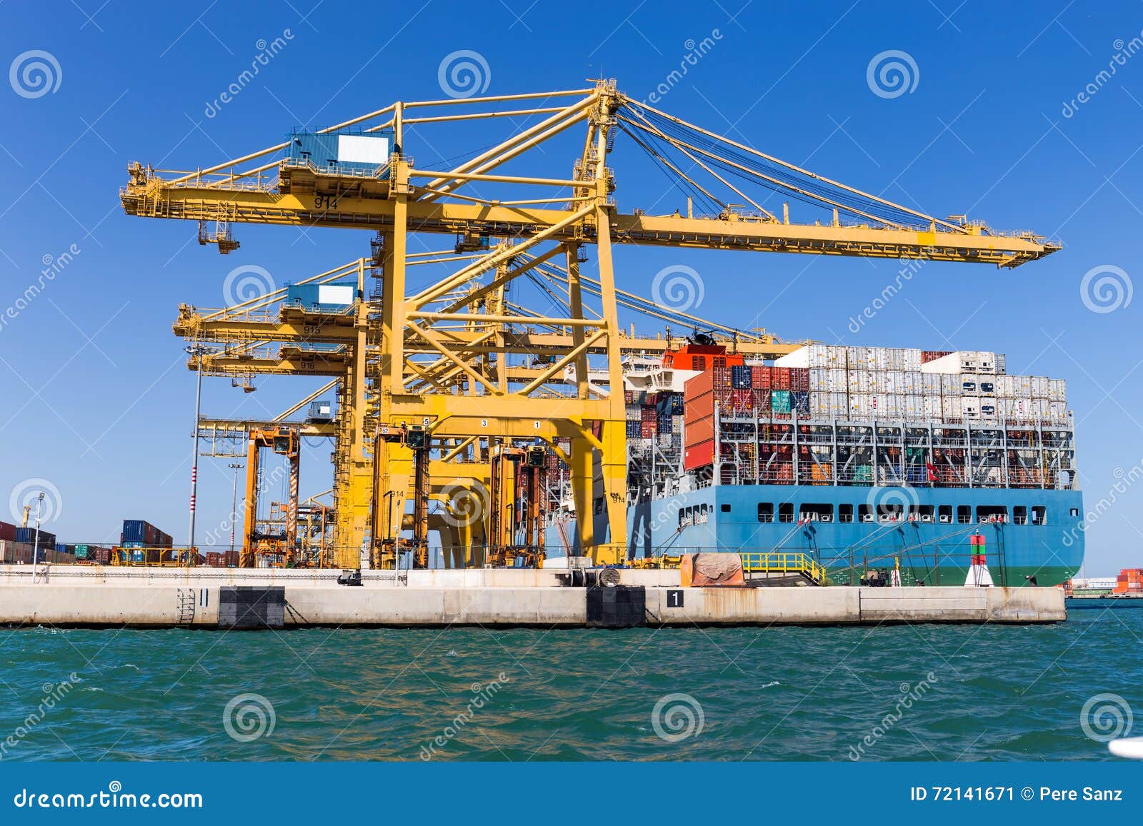 Cargo Ship Loading Containers Stock Image - Image of export, container ...