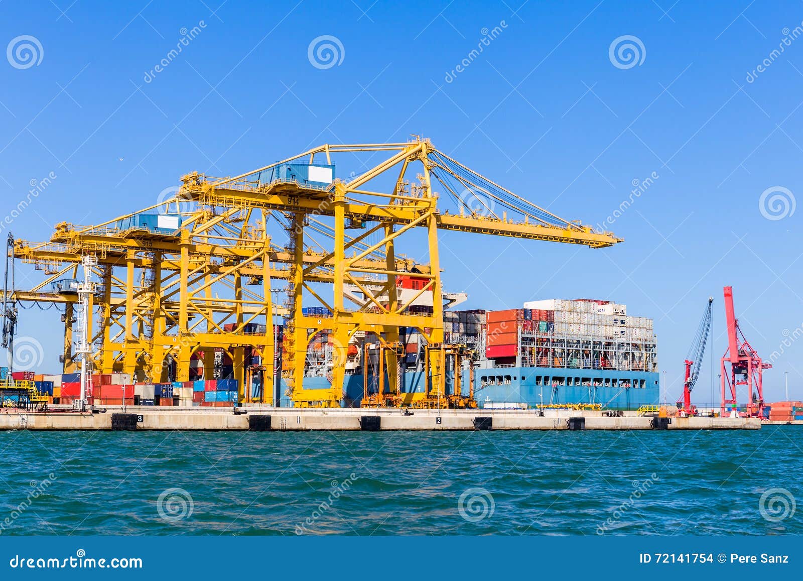 Cargo Ship Loading Containers Stock Photo - Image of industrial, import ...