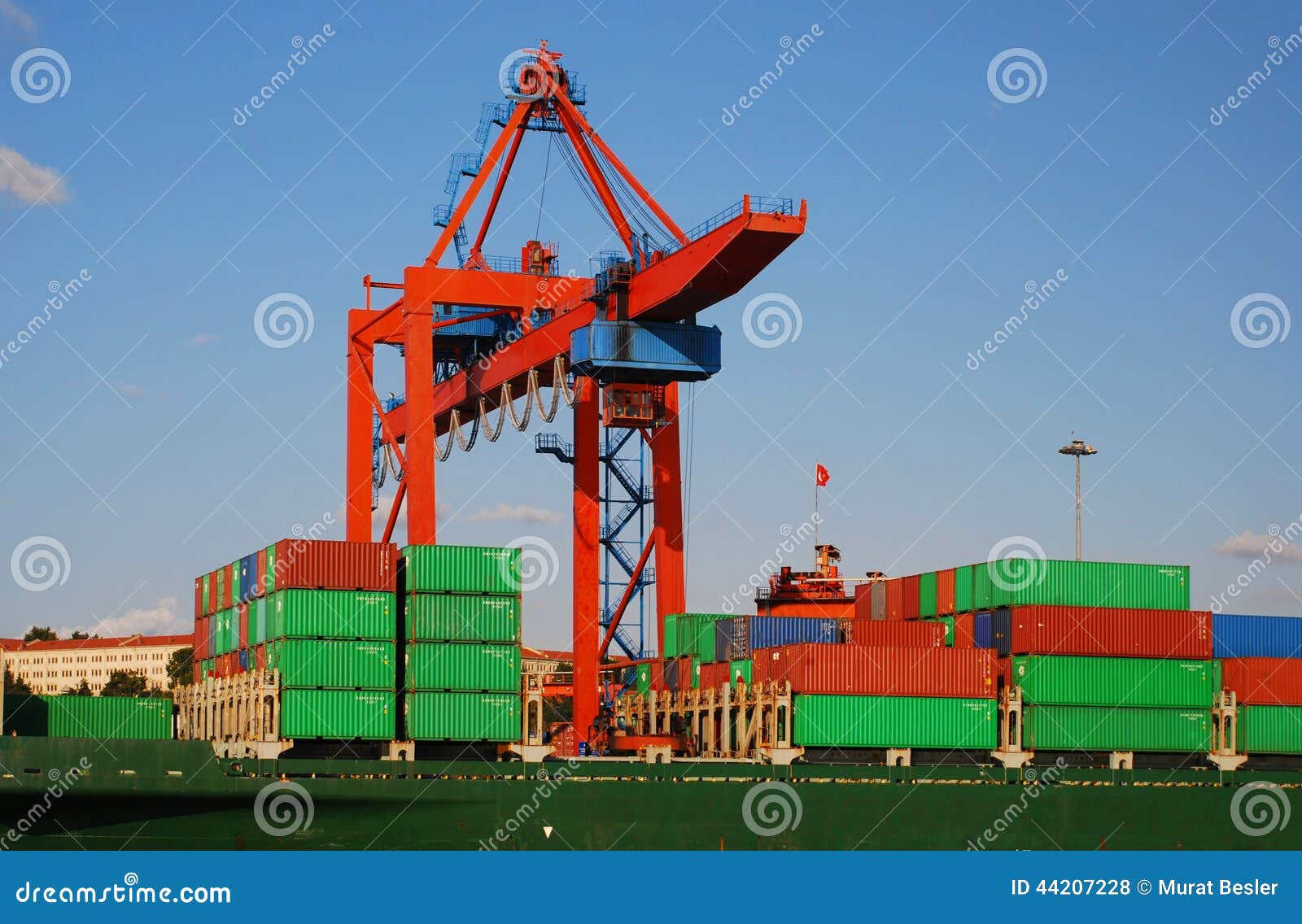 Cargo Ship Loading Containers at Work Stock Photo - Image of economy ...