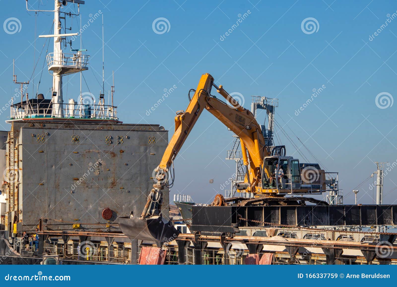 Cargo Ship Loading on a Dock on the Greek Isle of Paros Editorial Stock ...